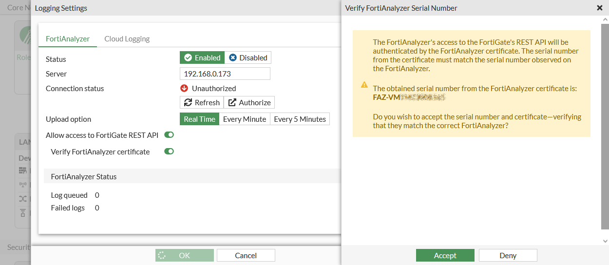 Configuring FortiAnalyzer | FortiGate / FortiOS 7.4.2 | Fortinet Document Library